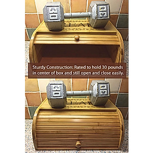 Cookbook People Original Rolltop Bread Box Bamboo Storage Bin