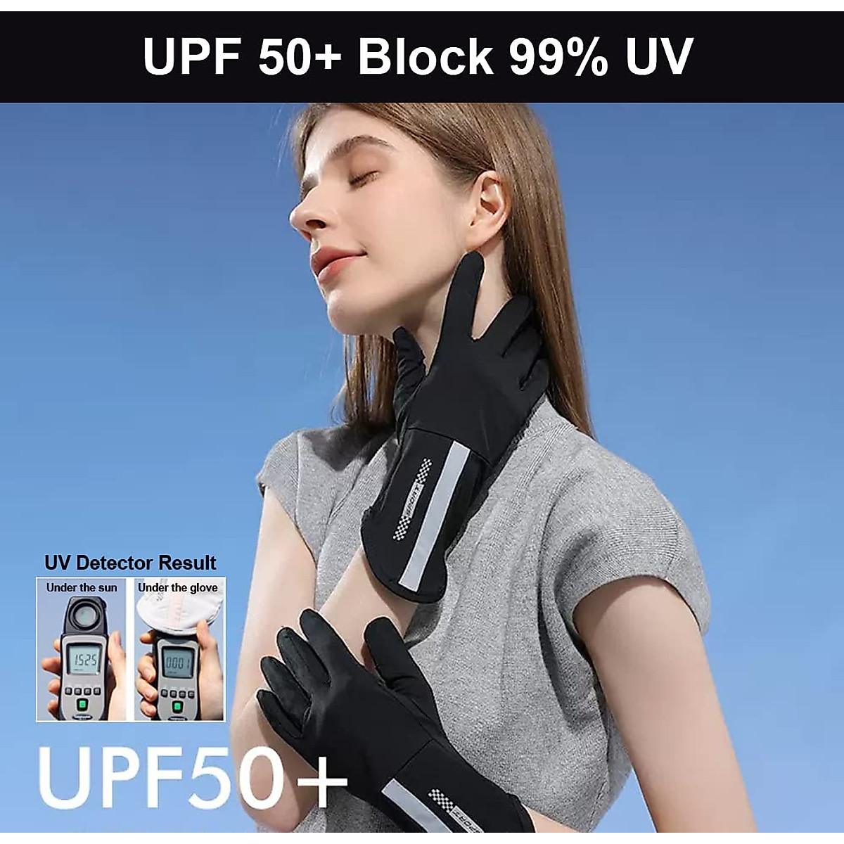 SUJAYU UV Protection Gloves Driving Gloves Women, Full Finger UV Gloves Sun Gloves Sun Protection Gloves, Thin Gloves UV Light Gloves Women Cycling Gloves for Women (Pink)