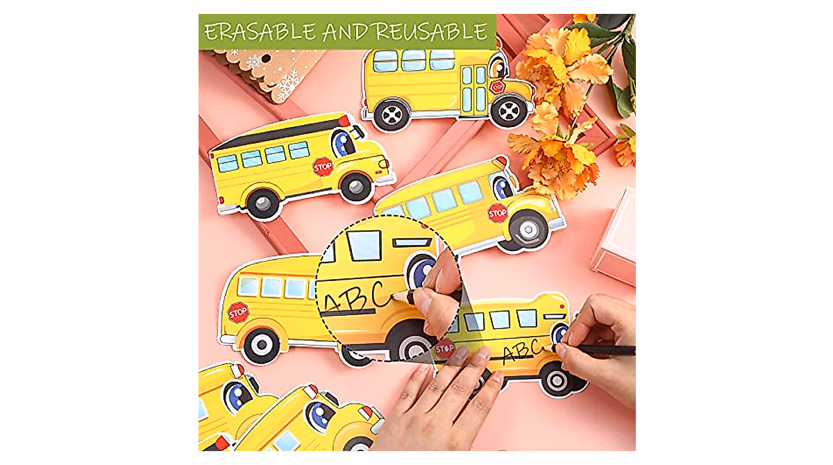 Colorful School Bus Cut-Outs for Classroom & Parties