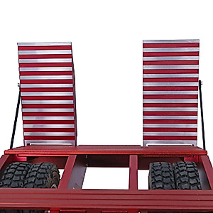 Metal LESU 1/14 Trailer Hydraulic Lifting Tailboard for RC Tractor (red)