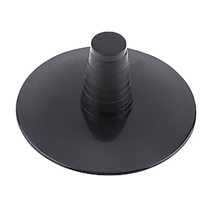 Walfront 6Pcs Bottle Top Stem, 3.15 x 3.15 x 1.57 Glass Beer Bottles Top Holder for Crafts,Wine Bottles Top Stems Base Stand Rubber(Black)