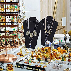 TWING Black Velvet Necklace Jewelry Display Organizer Stand 6pcs/pack, 12.5inches