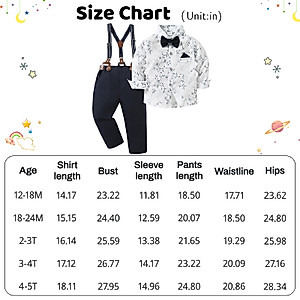Toddler Wedding Outfit Boy Boys Suit Set Toddler Suits Formal Dress Shirt/Bowtie/Suspender Pants 2-3T