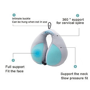 MOOB Baby Pillow for Car Seat Kids U-Shape Travel Neck Pillow Support Children Stroller Pillow Blue