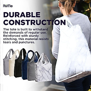 RuMe Medium Foldable Reusable Grocery Shopping Bag Tote | Classic Medium Tote Bag | Holds 50lbs | Folds into Pouch | 1 Pack