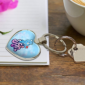 Care Bears: Unlock the Magic Grumy Bear Sigh Keychain Heart Love Metal Key Chain Ring