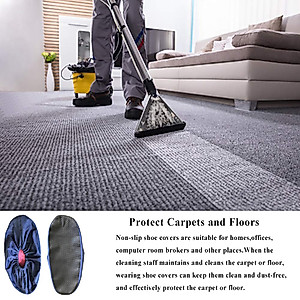 Anmerl 10 Pairs Shoe & Boot Covers, Durable Cotton Breathable Reusable Shoe Covers, Non-Slip Washable Dust Foot & Shoe Covers for Indoors Contractors Workers Shoeless Home (ExtraLarge - Navy Blue)