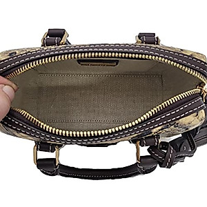 Tory Burch 139405 Thea Exotic Sand Drift Snake Skin Brown With Gold Hardware Women's Mini Web Satchel Bag