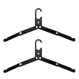 Tsnamay 2Pcs Black Closet Clothes Hangers Folded Hangers Travel Hangers Metal Aluminum Hanger