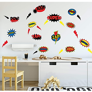 Superhero Boys Room Wall Decals Decor Stickers Teenager Decorations for Bedroom (Superhero)
