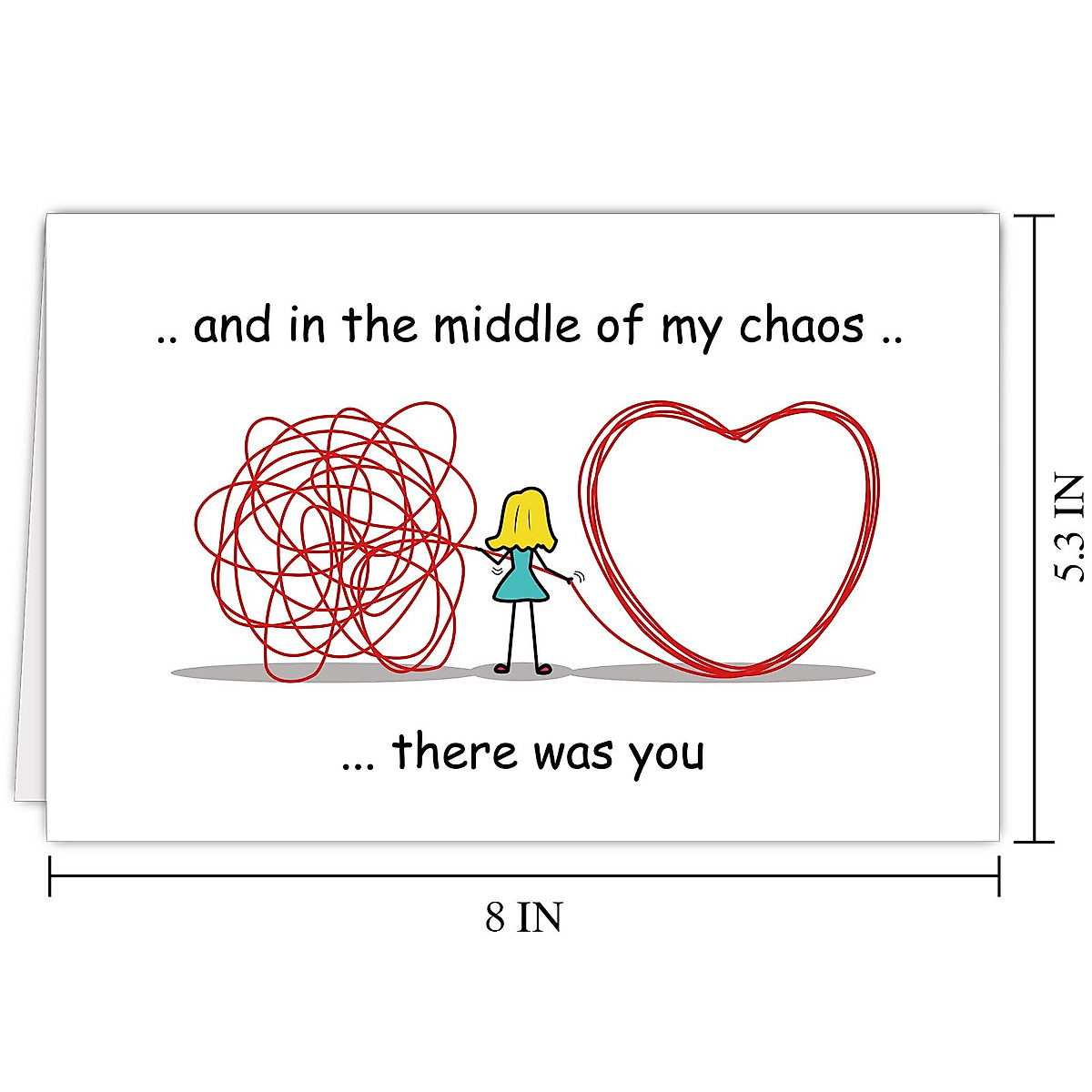 Supoeguk Appreciation Card for Girlfriend Wife, Friendship Card for Women Friend, There Was You in The Middle Of My Chaos