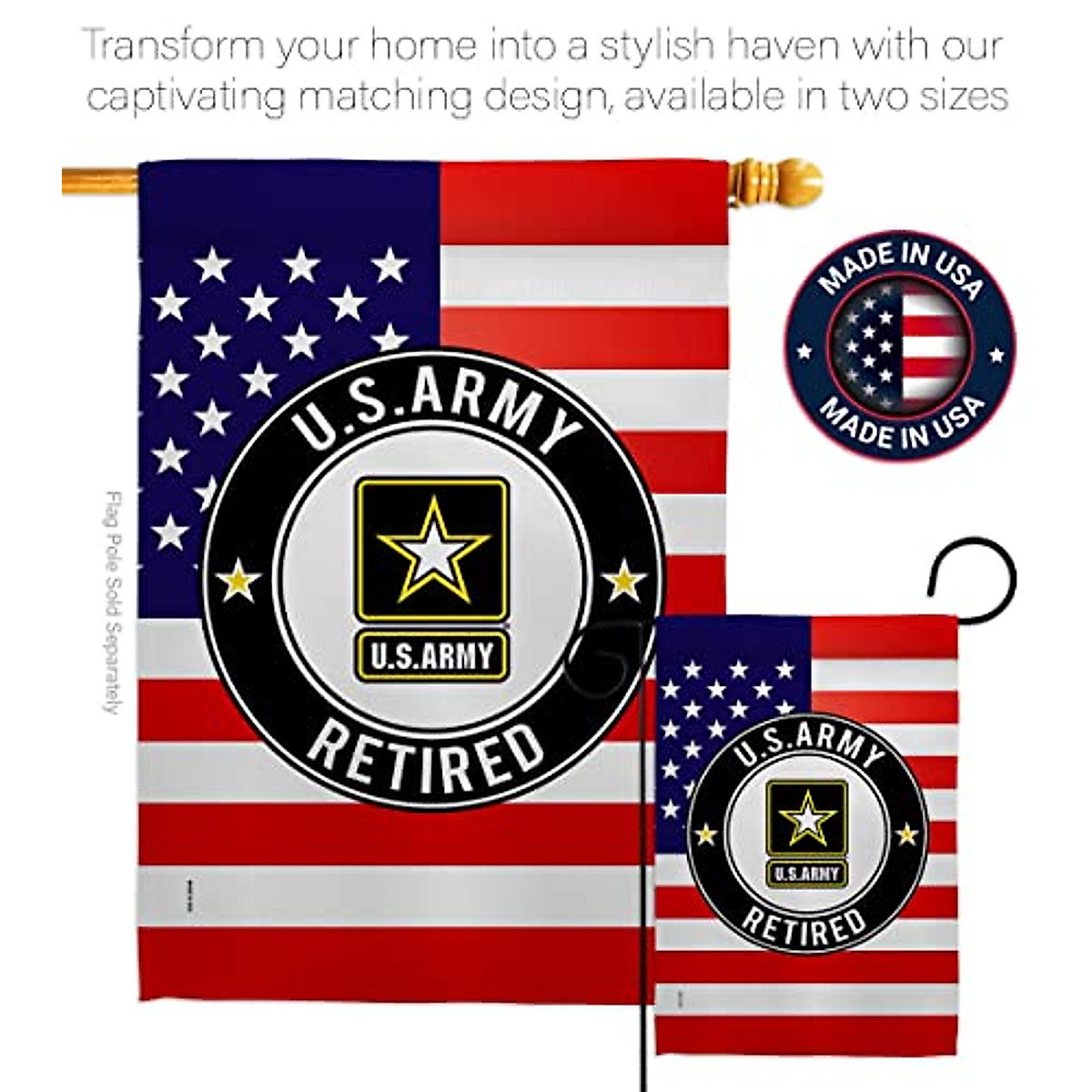 US MILITARY United State Army Garden Flag Armed Forces Rangers American Military Veteran Retire House Decoration Banner Small Yard Gift Double-Sided, Made in USA