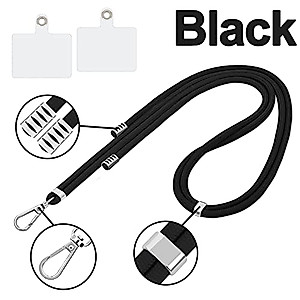 Lousrnman Crossbody Cell Phone Lanyard, Universal Phone Lanyards with 2 Pack Clear Patch Compatible with Most Phones (Rainbow)