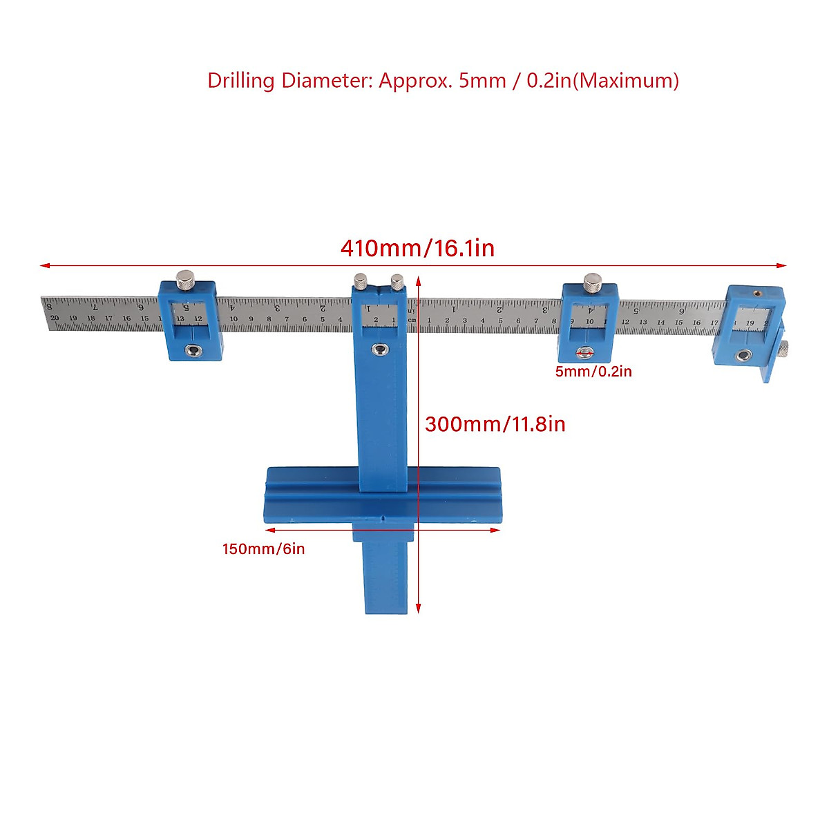 MISNODE Woodworking Hole Positioner Aluminum Alloy Cabinet Hardware Jig Drill Guide Hole Punch Locator Kit Punch Locator for Drawer Door Handle