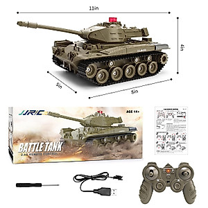 Remote Control Tank for Kids, M41A3 American Army Battle Tank, Programmable RC Tanks with Lights & Realistic Sounds, RC Military All Terrain Off-Road Vehicles, Great Gift Tank Toy for Boys