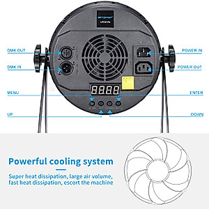 BETOPPER DJ Par Lights, 54 LEDs Upgrade Stage Lights, DMX Controlled Sound Activated Auto Play Uplights for Party Wash Lighting (2 Packs)