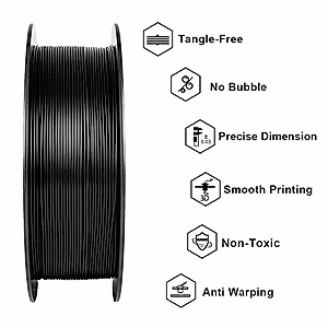 Prinko PP 1.75mm White 3D Printer Filament, 1Kg / 2.2lb, Dimensional Accuracy < +/- 0.05mm