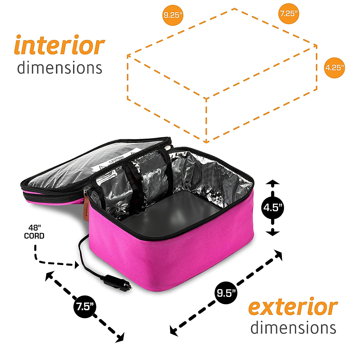 HOTLOGIC Mini XP Portable Electric Lunch Box Food Heater - Expandable Food Warmer Tote and Heated Lunchbox for Adults Work/Car/Home - Easily Cook, Reheat, and Keep Your Food Warm - PINK - 120V