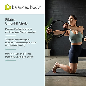 Balanced Body Ultra-Fit Circle, Pilates Ring Resistance Trainer, Upper-Body and Leg Workout Equipment, Leg Exercise Equipment, Pilates Equipment for Home or Studio Use, 15-Inch Diameter