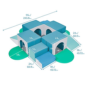 ECR4Kids SoftZone Four Tunnel Maze, Toddler Playset, Contemporary, 15-Piece