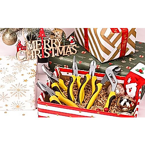 TOPLINE 5-Piece Pliers Set, Pliers Tool Set Included 8" Groove Joint Pliers, 7" Linesman Pliers, 6" Long Nose Pliers, 6" Slip Joint Pliers, 6" Diagonal Pliers for Basic Home Maintenance