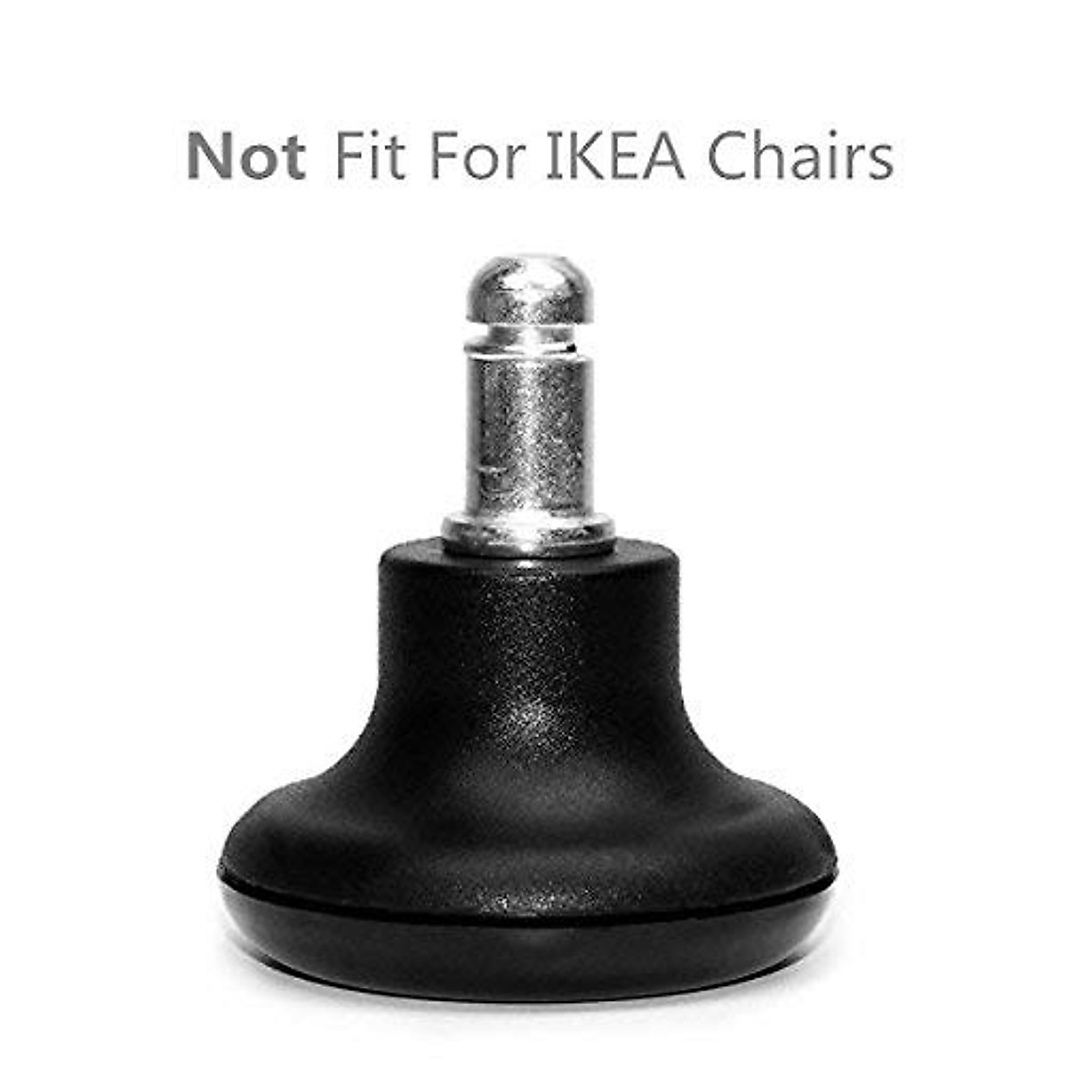 Bell Glides Replacement Office Chair or Stool Swivel Caster Wheels to Fixed Stationary Castors, Low Profile Bell Glides with Soft Rubber Bottom Instead of Self Felt Pads, Chair Feet Wheel Stopper