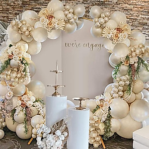 Beige Balloon Arch Garland Kit, 153 Pcs Double Stuffed White Balloon Garland for Birthday Decorations Women Men,White Balloon Arch for Weddings Birthday Baby Shower Graduation Anniversary