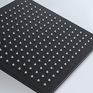 Cascada Square Rainfall LED Shower Head, Heavy Duty Metal (Without Shower Arm) (8 Inch, Matt Black)