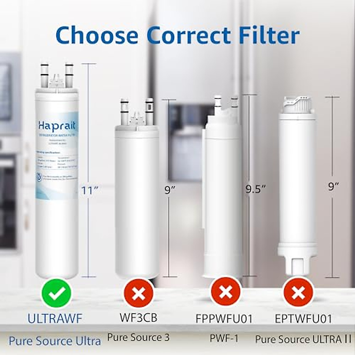 Haprait HP005 Replacement for ULTRAWF & PAULTRA Pure Air Ultra, Compatible with Pure Source Ultra, Kenmore 9999, 469999, 46-9999, 3 PCS