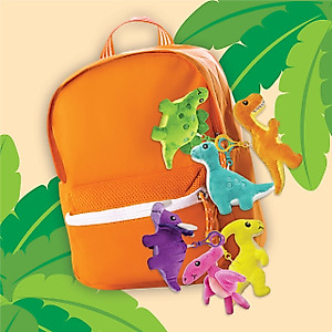 Scentco Dino Dudes Backpack Buddies - Patented Gourmet Scented Plush Toy Dinosaur Clips - Stegosaurus (Green Apple) - Stocking Stuffer
