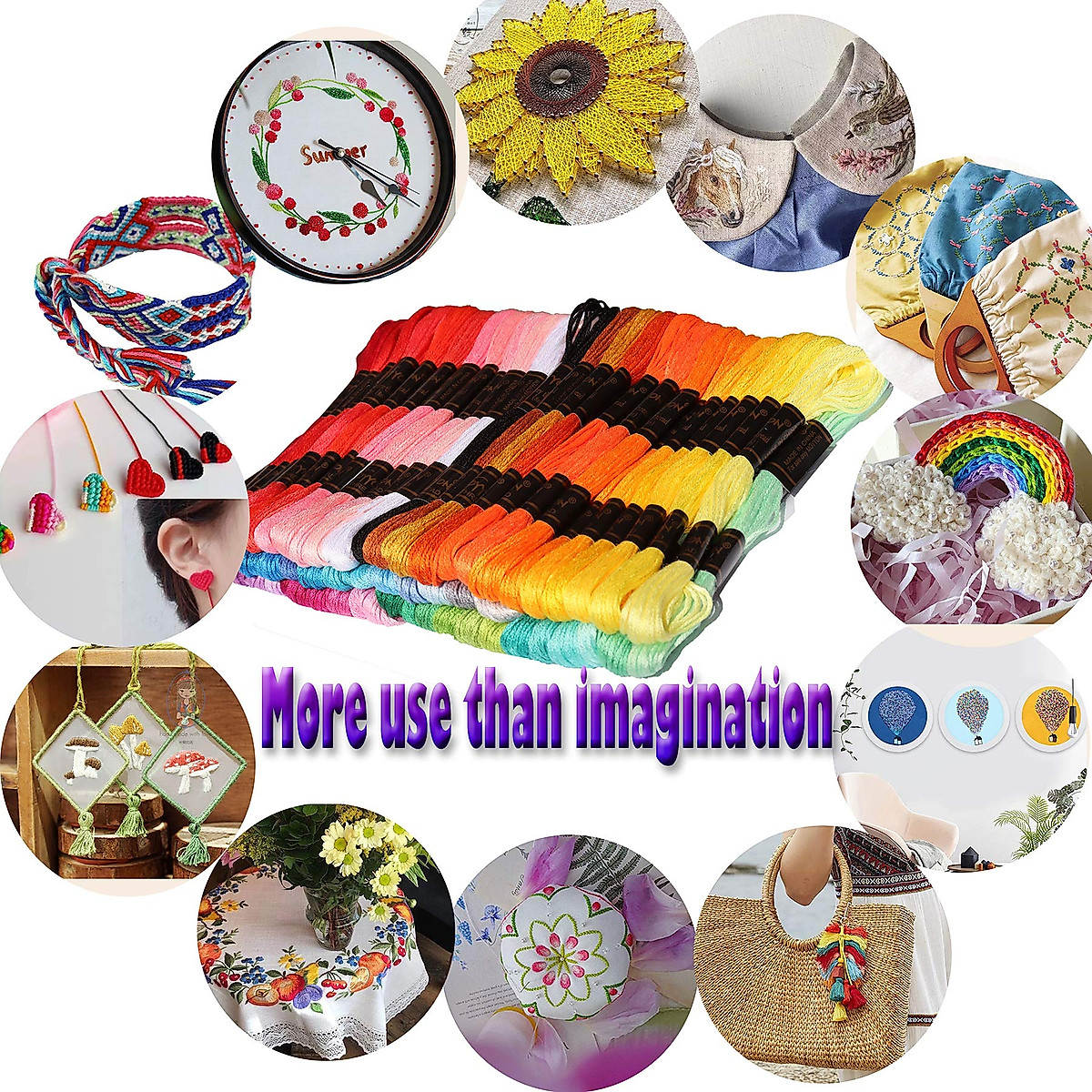 122 skeins Embroidery Floss - Embroidery Thread - Friendship Bracelet String for Cross Stitch, Hand Embroidery, String Art