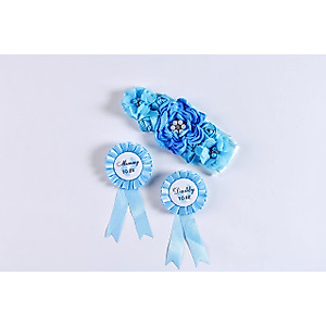 HAPPYLAND Baby Shower Decorations Set Mommy to be Daddy to be Corsage Baby Shower Mommy Sash Pregnancy Maternity Sash to Be Sash Keepsake