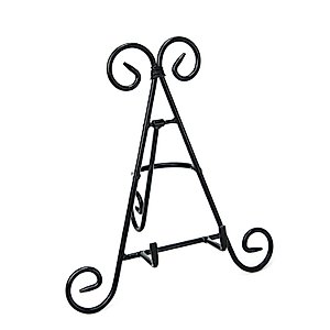 Super Z Outlet Tall Black Iron Curve Design Adjustable Display Stand for Photo Picture Albums, Home Decoration, Fine China Plates, Arts & Crafts Showcase (12")