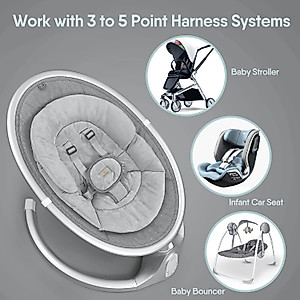 BabyBond Baby Gift Set Includes Bluetooth Baby Swing and Infant Insert, Portable Baby Swing with 10 Preset Lullabies, 5-Point Harness, 5 Speeds and Remote Control, Newborn Insert for 0-3 Months Baby
