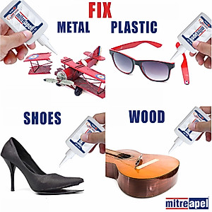 MITREAPEL Super CA Glue (3.5 oz.) with Spray Adhesive Activator (13.5 fl oz.) - Ca Glue with Activator for Wood, Plastic, Metal, Leather, Ceramic - Cyanoacrylate Glue for Crafting&Building (1 Pk)