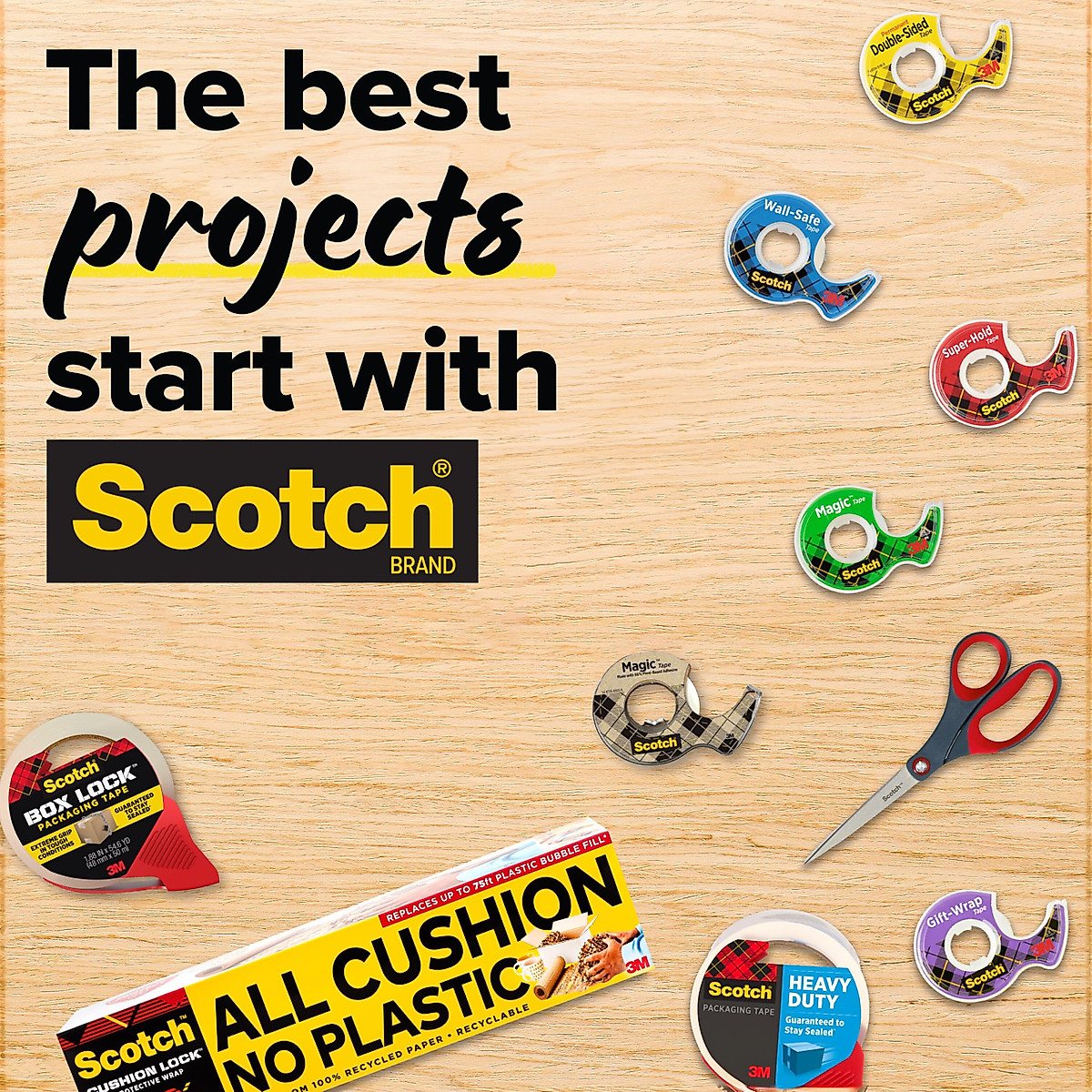 Scotch Transparent Tape, 4 Dispensered Rolls, Versatile, Clear Finish, Engineered for Office and Home Use, 3/4 x 850 Inches (4814)