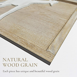 Bon et Beau 16×12 Inch Wood Cut-Out Giraffe Wall Decor - Neutral Wall Art for Baby Girl Baby Boy Nursery, Kids Room, Playroom Decor