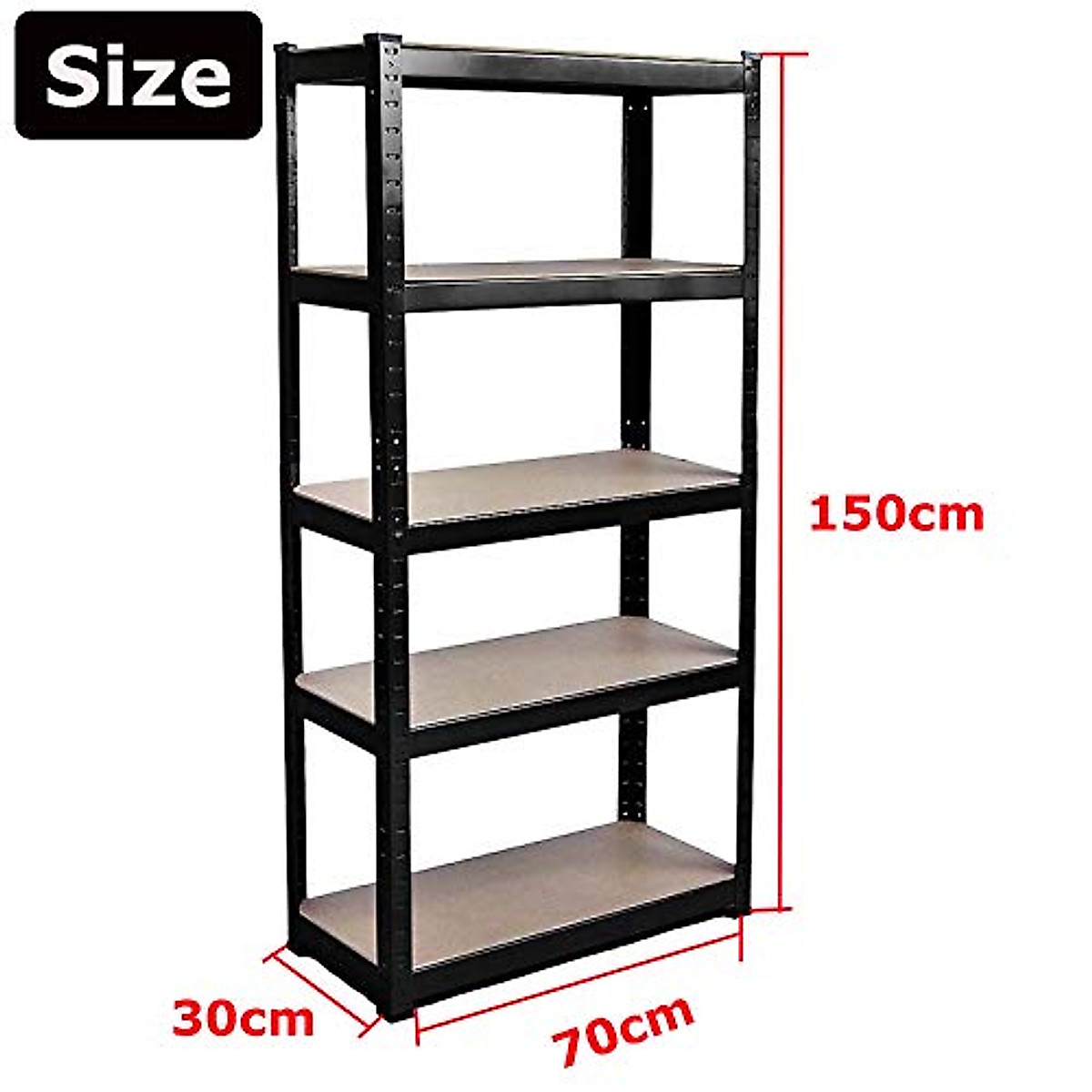 Feidak Steel Frame 59" x 28" x 12" Garage Shelf, Shelving Units and Storage Rack 5-Tier Garage Shelf, Storage Shelving Unit for Home/Office/Dormitory/Garage - Black