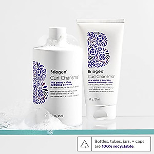 Briogeo Curl Charisma Rice Amino + Avocado Leave-In Defining Crème, Anti Frizz Hair Styling Moisturizer, Leave In Cream for Wavy, Curly, Coily Hair, Boosts Hydration, Vegan, Cruelty-Free, 6 fl oz