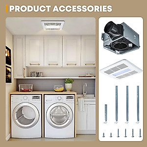 NookNova Quiet Bathroom Exhaust Fan with Light, 100 CFM, 0.7 Sones Household Ventilation Fan, Energy STAR Bathroom Vent Fan with Light Combo, HVI/FCC/ETL Listed Bath Ceiling Fan with 11W LED light