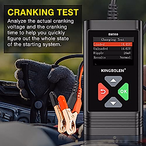 Car Battery Tester 6V 12V Battery Load Tester, BM560 100-2000 CCA Auto Battery Tester Automotive Alternator Digital Battery Analyzer Charging Cranking System Tester for Car Motorcycle ATV SUV Boat