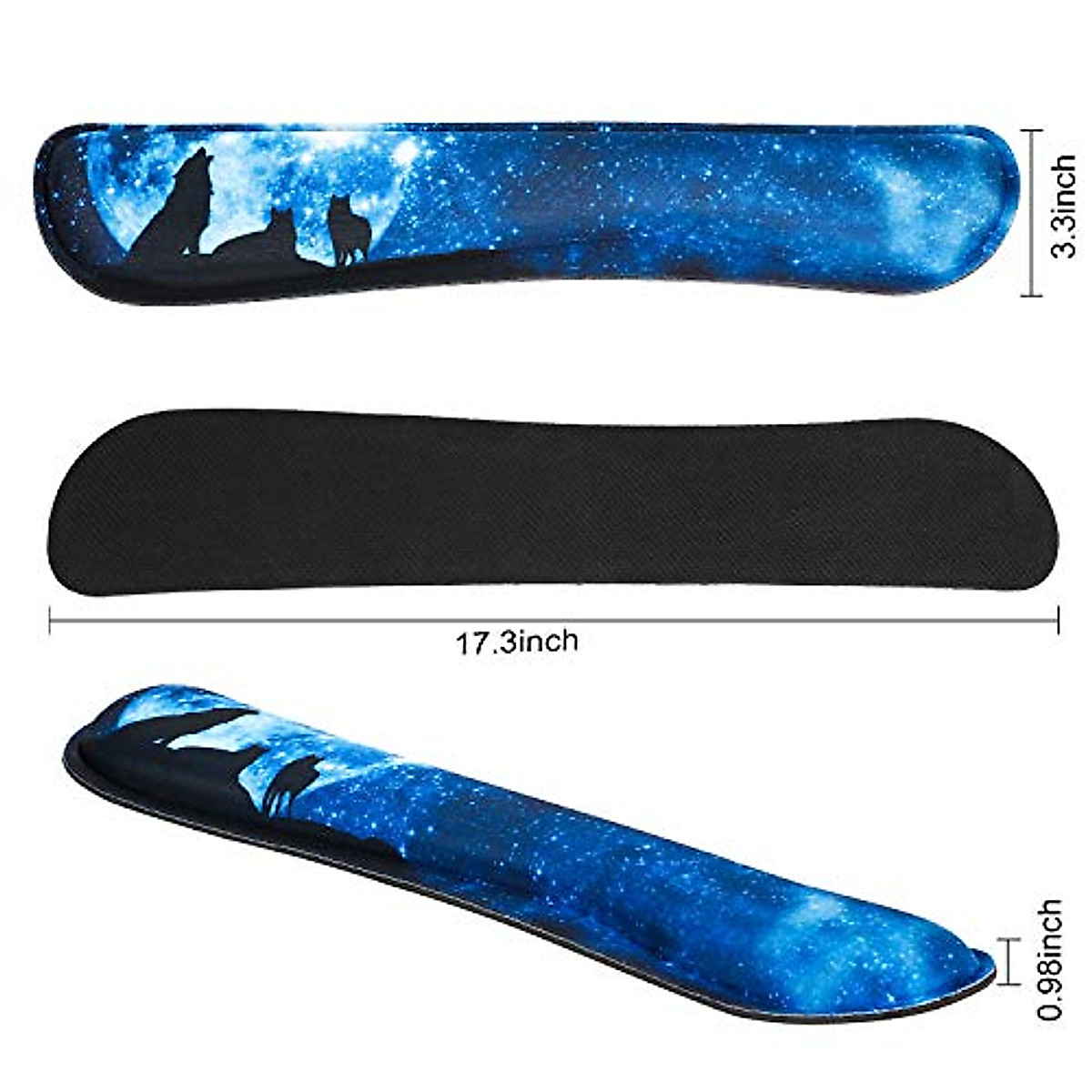RICHEN Keyboard Wrist Rest Pad and Mouse Wrist Rest Support Mouse Pad Set,Durable & Comfortable & Lightweight for Easy Typing & Pain Relief-Ergonomic Support (Wolfs)