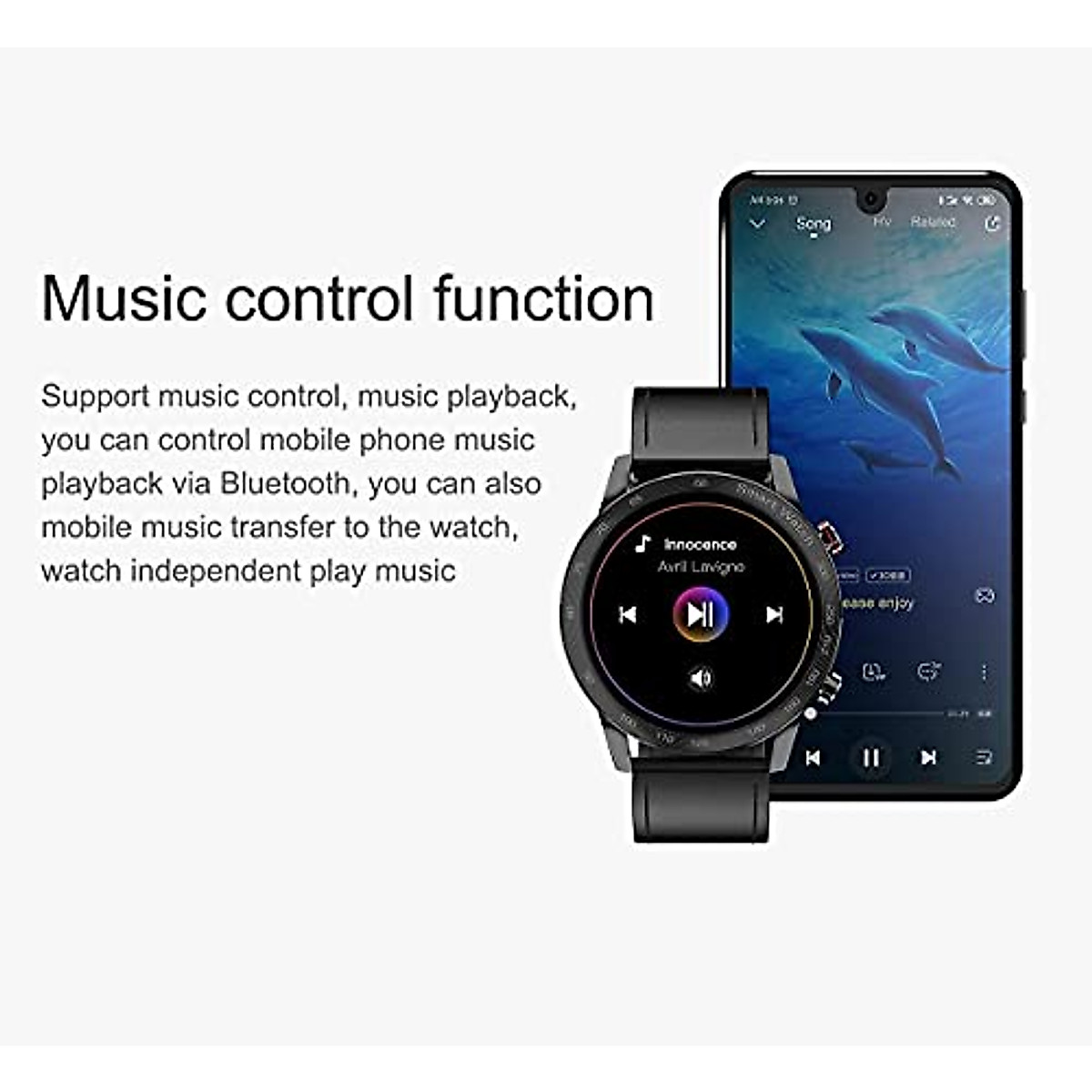 XYJ Smart Watch for Android Phones Compatible with iPhone 1.28 Inch Touch Screen Fitness Tracker with Heart Rate Monitor Blood Oxygen Saturation 5ATM Waterproof Smartwatch for Women Men (Color : F)