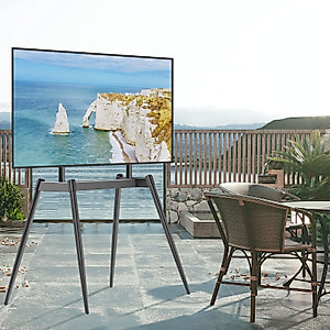 Artistic Easel TV Stand for 32-86 inch LCD LED Flat Curved Screens TVs up to 132 lbs, Studio TV Display Stand with Height Adjustable, TV Stand with 4 Legs, Max VESA 660x400mm, Hide Your Wires, Black