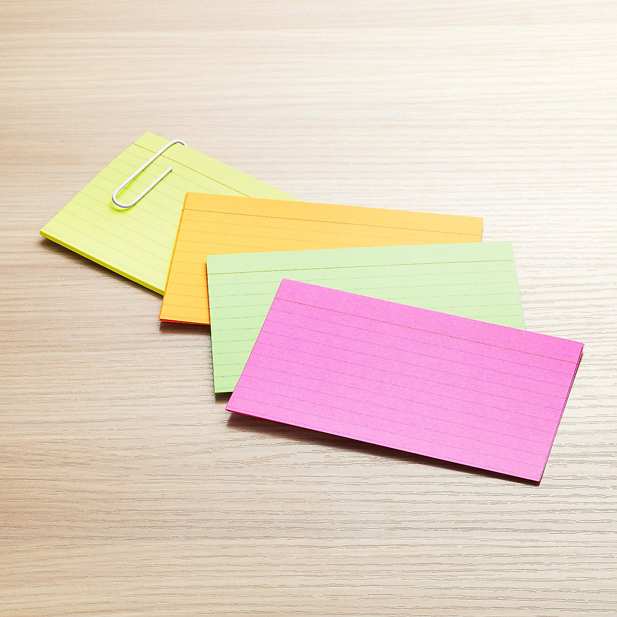 Amazon Basics Ruled Index Flash Cards, Assorted Neon Colored, 3x5 Inch, 300-Count