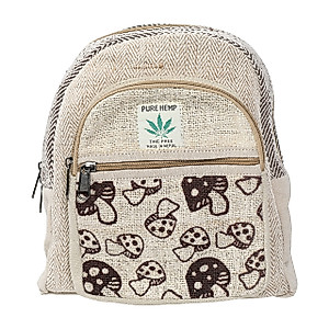 shroom hemp backpack, Small backpack, cotton stripe backpack, hippie backpack, trekking backpack, traveling backpack, nepali backpack, himalayan backpack, hemp backpack, small hemp backpack