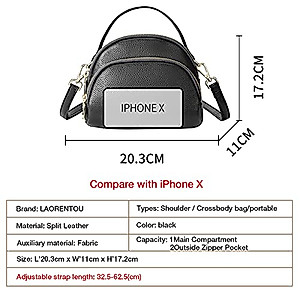 LAORENTOU Genuine Leather Satchel Bag Small Crossbody Handbag for Women Lady Leather Purse Clearance