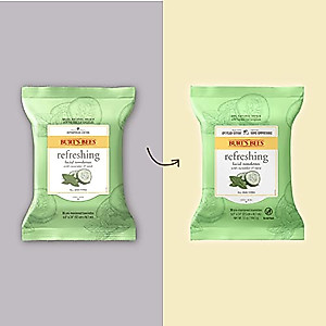 Burt's Bees Face Wipes Easter Basket Stuffers, Makeup Remover Facial Cleansing Towelettes for Sensitive Skin, Hydrating with Cucumber and Mint, 30 Count (Pack of 3)