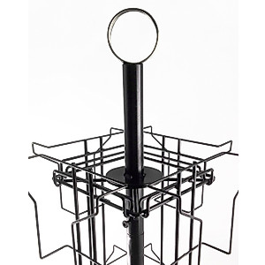 Fixtrue Displays 5 x 7" Rotating Greeting Card Display w/Sign Clip, Pocket Size: 5.8" Wide X 4.6" High, 12 Pockets. - Black 11701