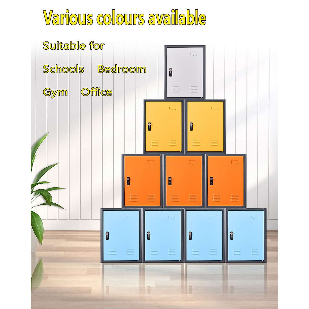 KAER Locker Storage Cabinet,Lockable Storage Cabinet,Metal Locker Storage Cabinet With1 Doors, 19.6" H Cabinet Organizer, for School, Office, Home,Preschool,Garage,Storage Room- Assembly Required